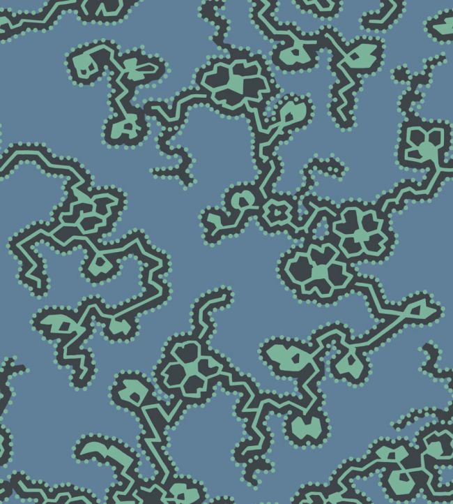 Adelaide Wallpaper in Chinese Blue / Railings by Farrow & Ball | Jane ...