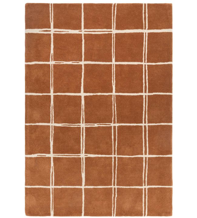Albany Grid Rug in Rust by Asiatic | Jane Clayton