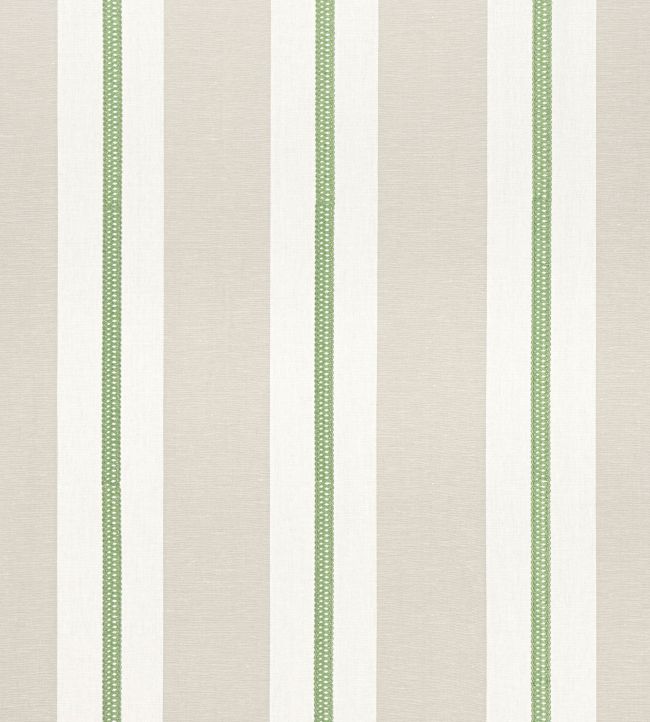 Alden Stripe Embroidery Fabric in Kelly by Anna French | Jane Clayton
