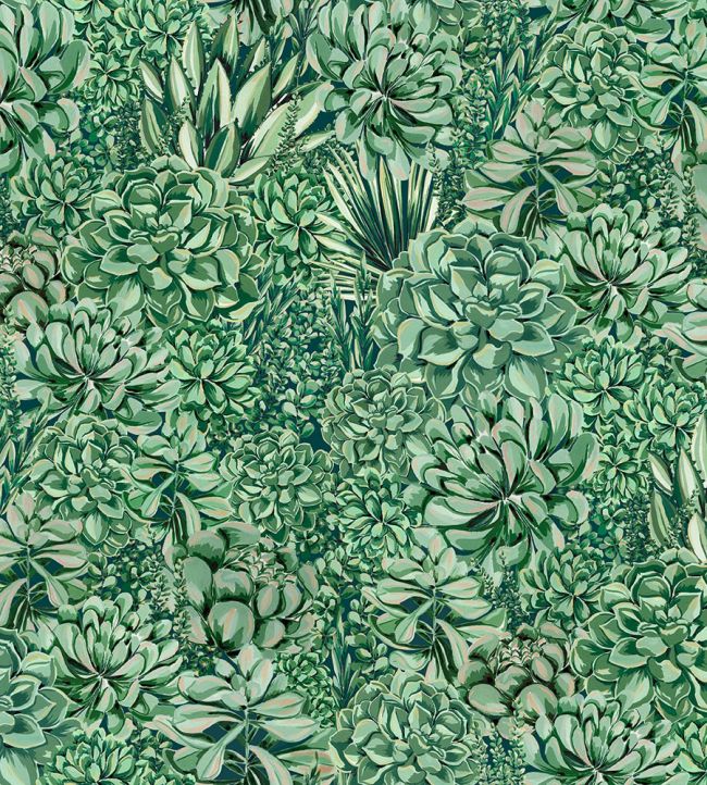Alpine Landscape Wallpaper in Alpine Green by Brand McKenzie | Jane Clayton