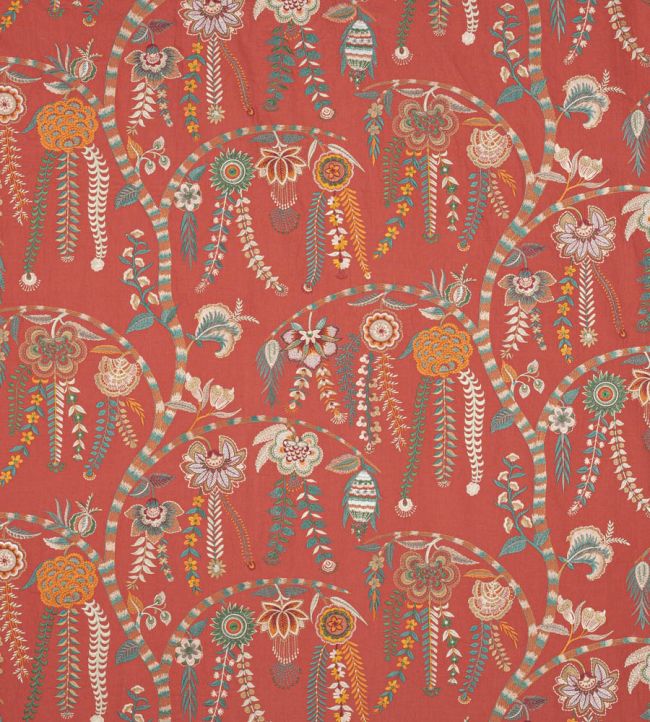 Alvita Fabric in Red by Colefax and Fowler | Jane Clayton