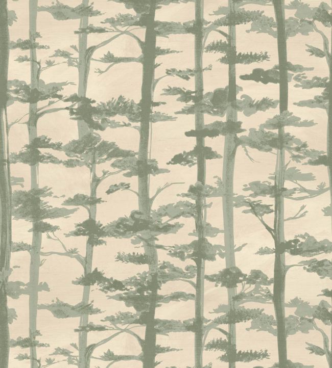 Ame Wallpaper in Sable/Eucalyptus by Casamance | Jane Clayton