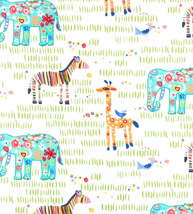 Animal Parade Fabric in Green by Villa Nova | Jane Clayton