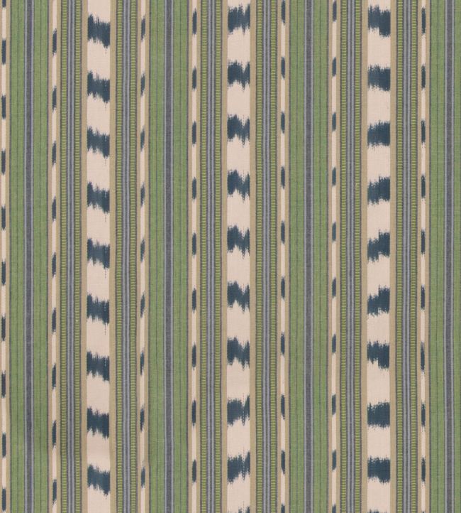 Basil Stripe Fabric in Green/Indigo by GP & J Baker | Jane Clayton