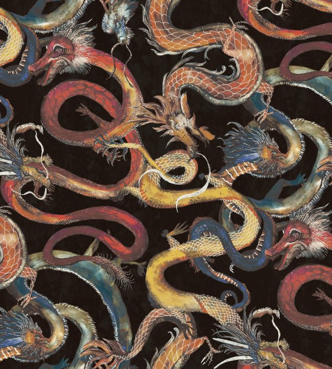 Basilisk Fabric in Ink by Arley House | Jane Clayton