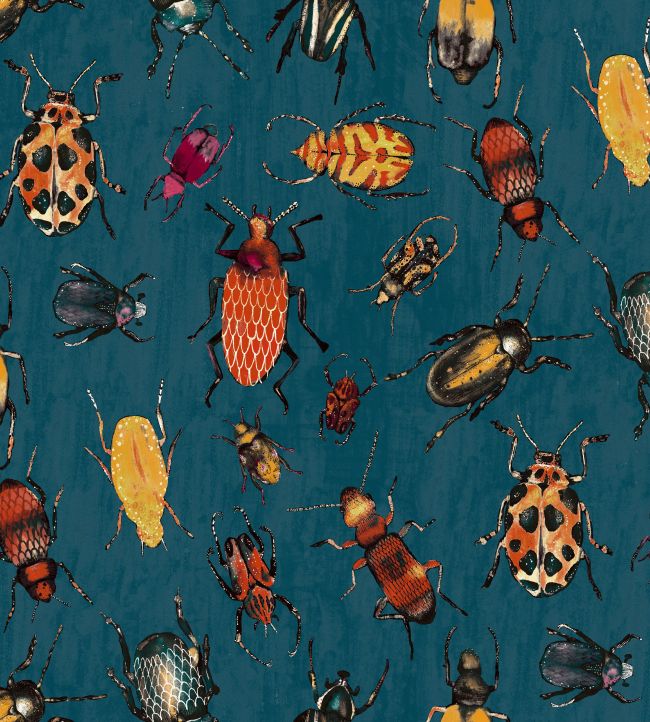 Beetle Fabric in Aquamarine by Arley House | Jane Clayton