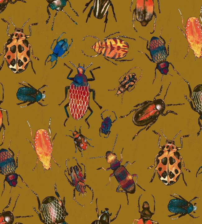 Beetle Fabric in Gold by Arley House | Jane Clayton