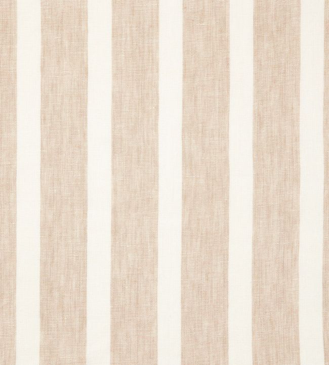 Bold Stripe Linen Fabric in Natural/White by Volga Linen | Jane Clayton