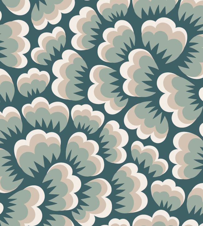 Bom Bom Wallpaper in Green by Borastapeter | Jane Clayton