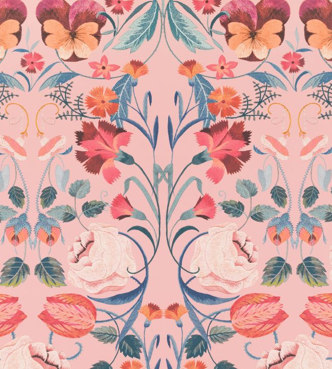 Bonita Matte Wallpaper in Chateau Rose by Temperley London for Romo ...