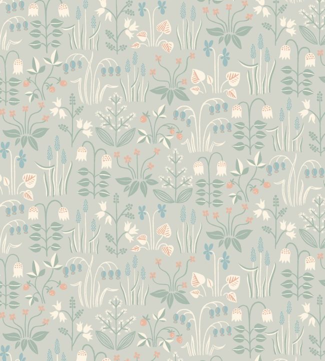 Strawberry Field Wallpaper by Borastapeter in Pale Green | Jane Clayton