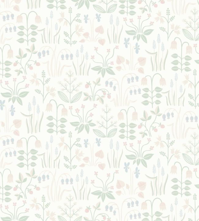 Strawberry Field Wallpaper by Borastapeter in White | Jane Clayton