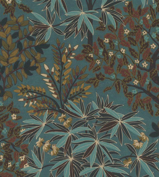 Botanical Bloom Wallpaper in Blue by Eijffinger | Jane Clayton