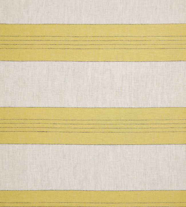 Broad Stripe Linen Fabric in Chinese Yellow/Natural by Volga Linen ...