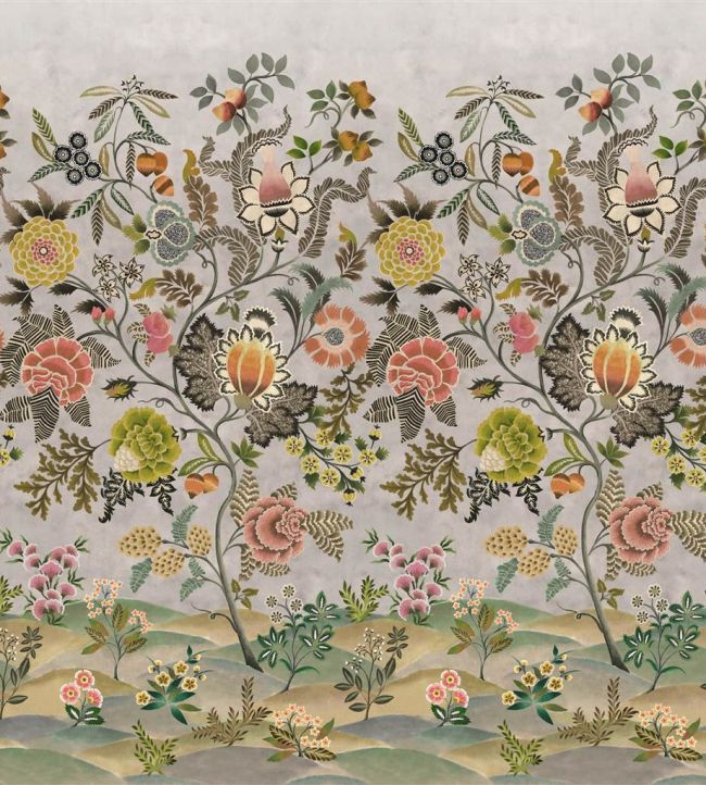 Brocart Decoratif Wallpaper mural in Sepia by Designers Guild | Jane ...