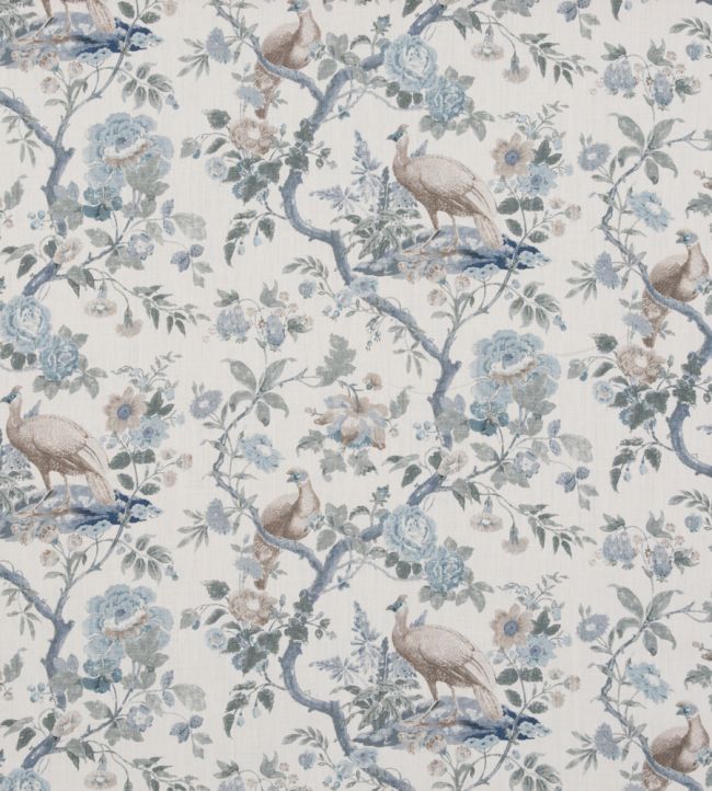 Broughton Rose Fabric in Blue by GP & J Baker | Jane Clayton