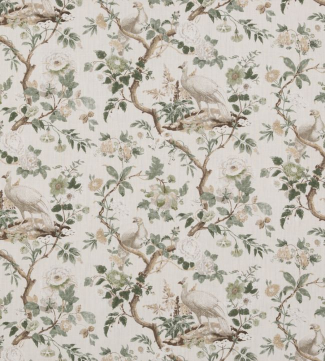 Broughton Rose Fabric in Green by GP & J Baker | Jane Clayton