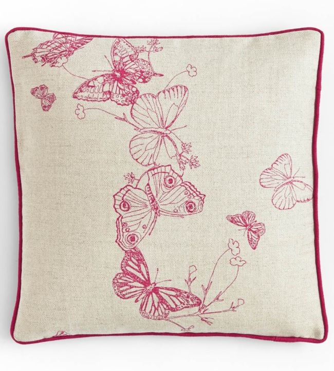 Butterflies Ready Made Cushions by Barneby Gates in Raspberry 45x45cm ...