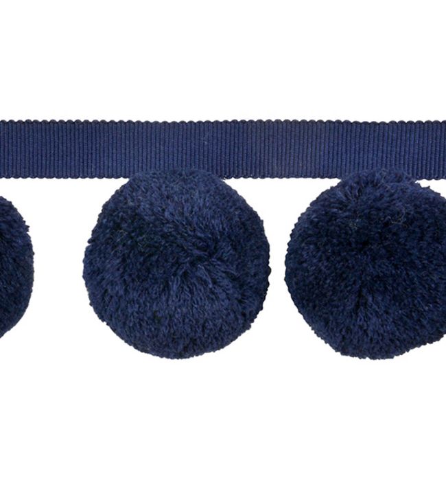 Calypso Bobble Fringe 75mm Trimmings in Marine by Houles | Jane Clayton
