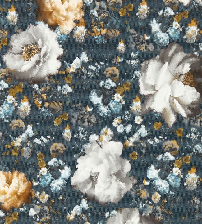 Camile Wallpaper in Midnight/Gold by Clarke & Clarke | Jane Clayton