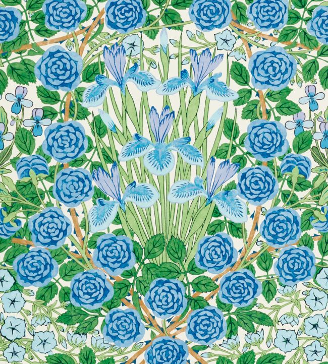 Campanula Fabric in Peacock/Opal by Morris & Co | Jane Clayton