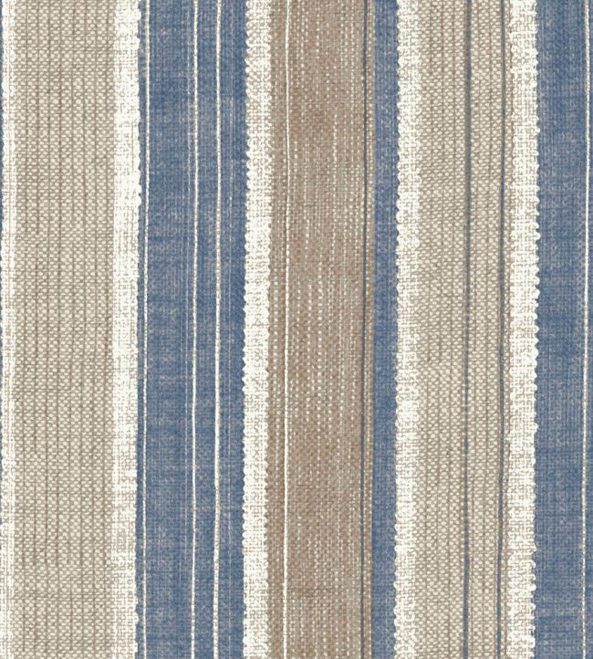 Carskiey Broad Stripe Wallpaper in Blue/White by Fermoie | Jane Clayton