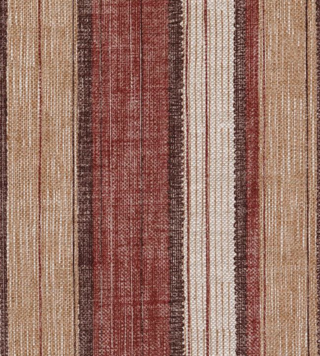 Carskiey Broad Stripe Fabric in Brown by Fermoie | Jane Clayton
