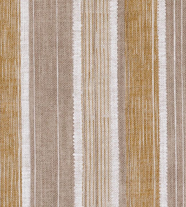 Carskiey Broad Stripe Fabric in Neutral/Yellow by Fermoie | Jane Clayton