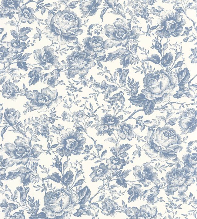 Celestine Wallpaper in Bleu Encre by Casadeco | Jane Clayton