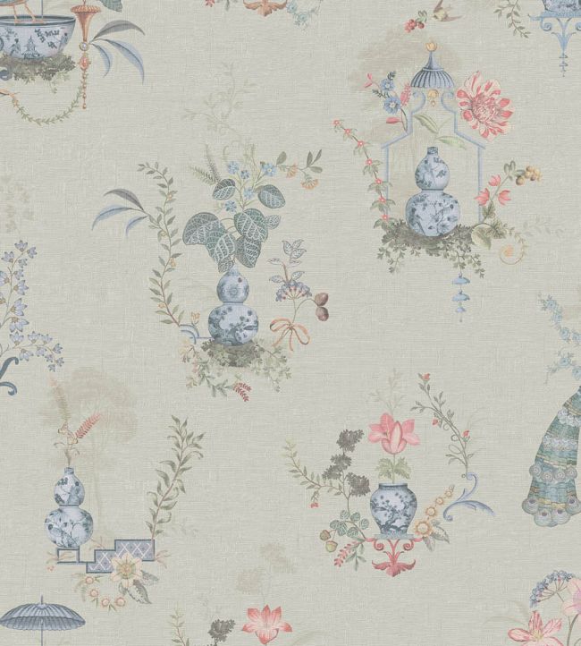 Chinese Porcelain Wallpaper in Sand by Eijffinger | Jane Clayton