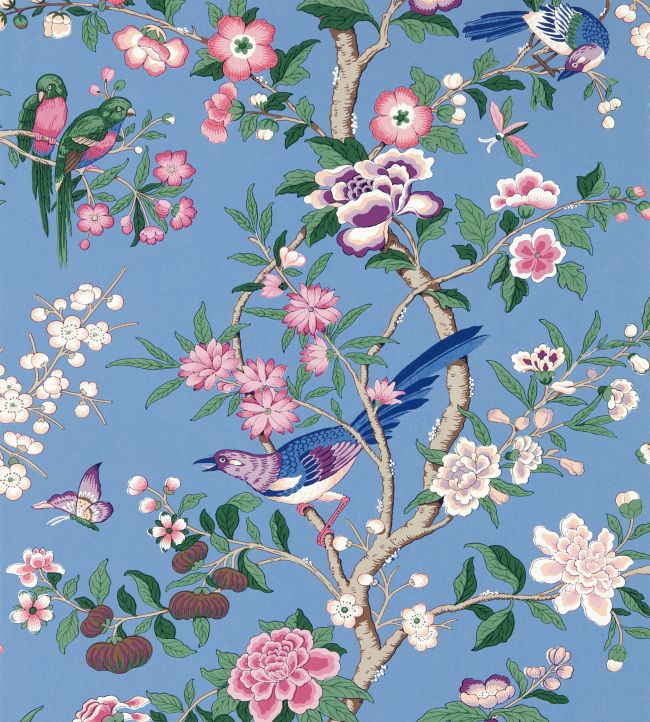 Chinoiserie Hall Wallpaper in Blueberry / Purple by Sanderson | Jane ...