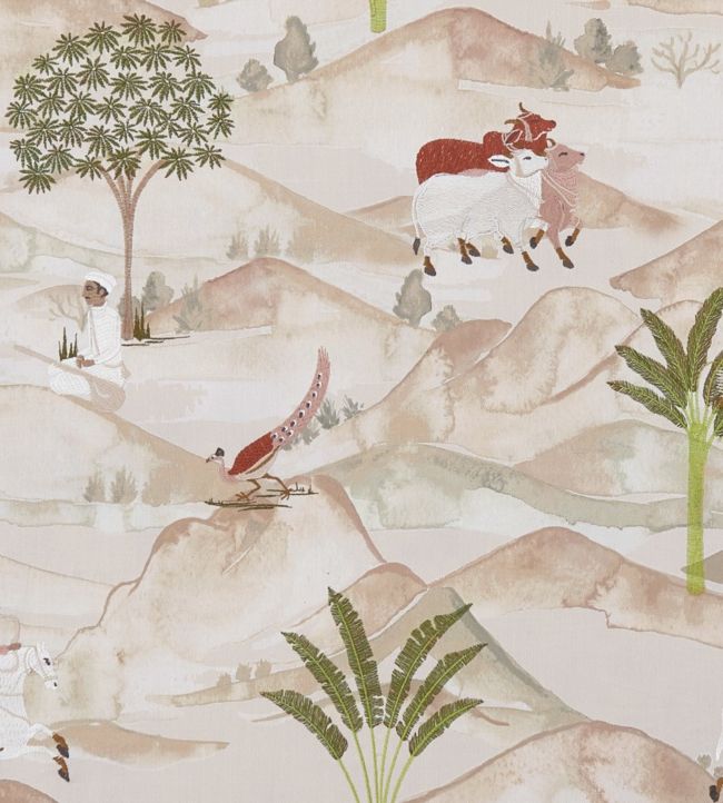 Sahara Fabric by Clarke & Clarke in Blush | Jane Clayton