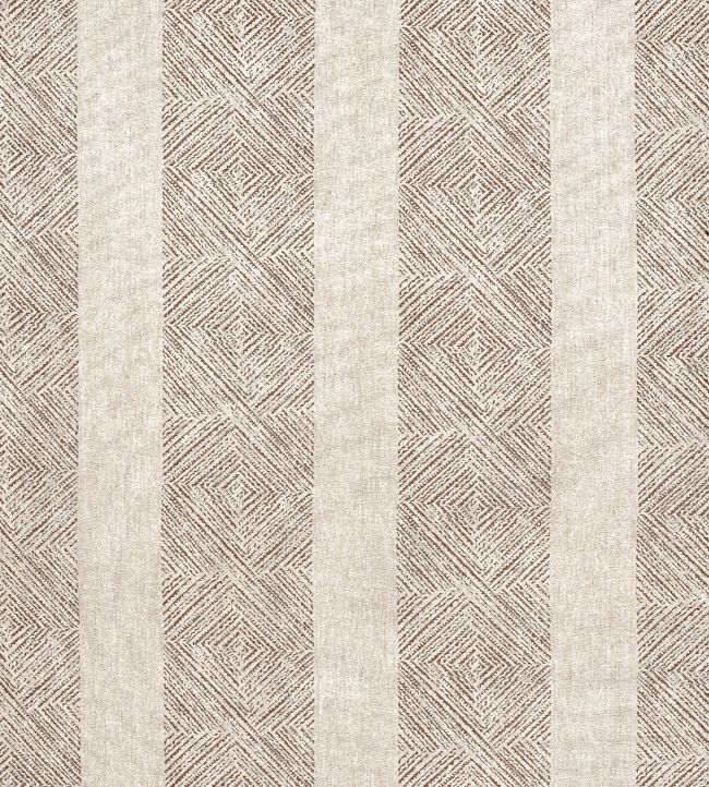 Clipperton Stripe Fabric in Brown on Natural by Anna French | Jane Clayton