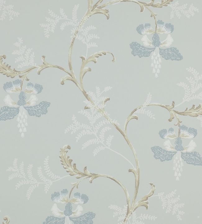 Bellflower Wallpaper by Colefax and Fowler in Aqua | Jane Clayton