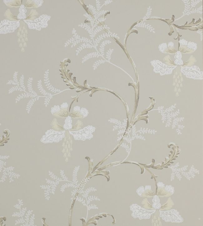 Bellflower Wallpaper by Colefax and Fowler in Silver | Jane Clayton