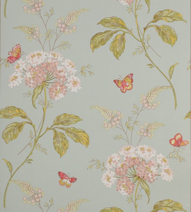 Messina Wallpaper by Colefax and Fowler in Aqua | Jane Clayton