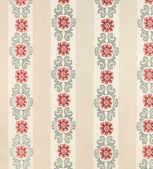 Theodore Fabric by Colefax and Fowler in Red/Forest | Jane Clayton