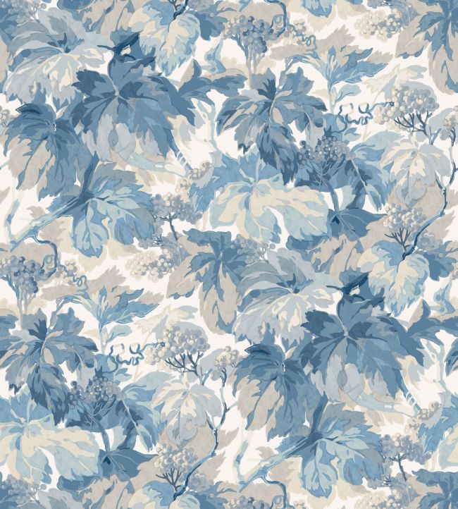 Country Walk Wallpaper in Blue by Mulberry Home | Jane Clayton