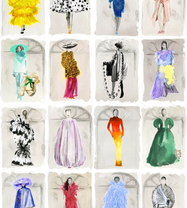 Couture Carousel Pearl With Windows Wallpaper in Bright Multi Pearl by ...