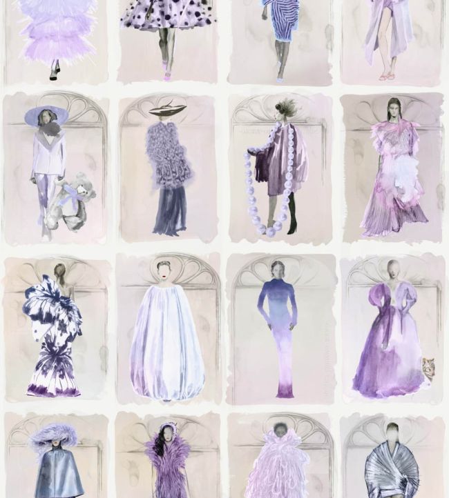 Couture Carousel Pearl With Windows Wallpaper in Lavender Pearl by Cole ...