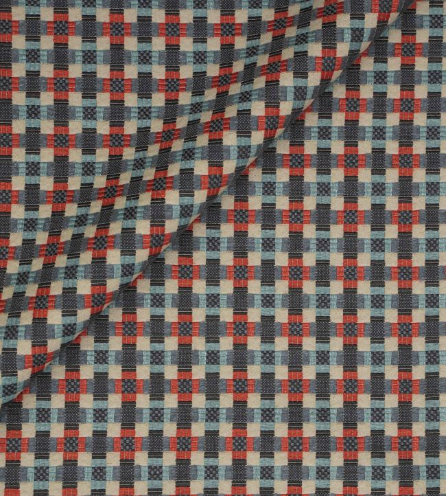 Coverlet Fabric in Red and Blue by Jim Thompson No.9 | Jane Clayton