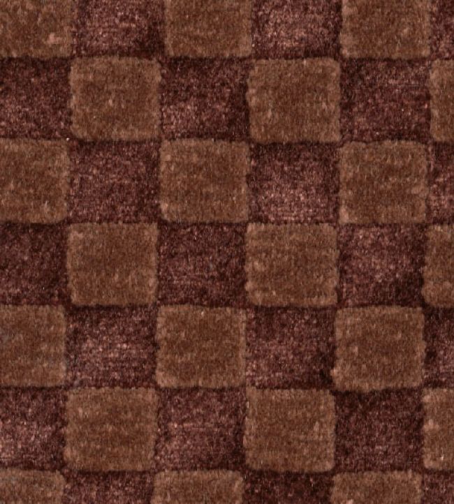 Damask Checks Fabric in T6-Plum by JORO | Jane Clayton