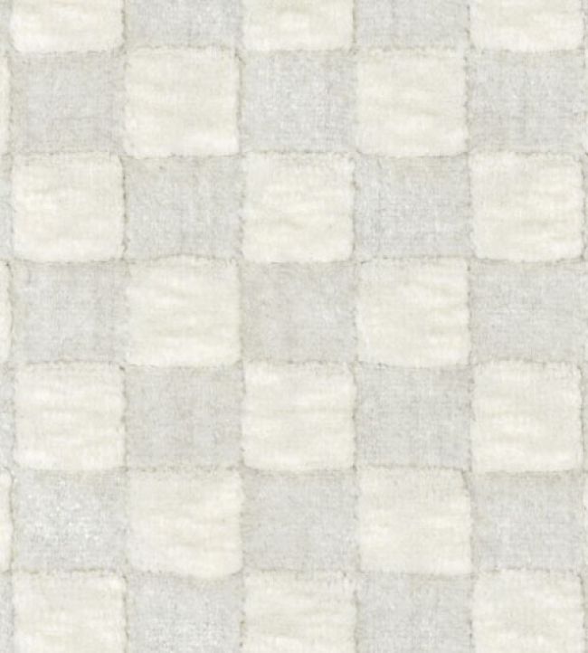 Damask Checks Fabric in W4-Ecru/Silver by JORO | Jane Clayton