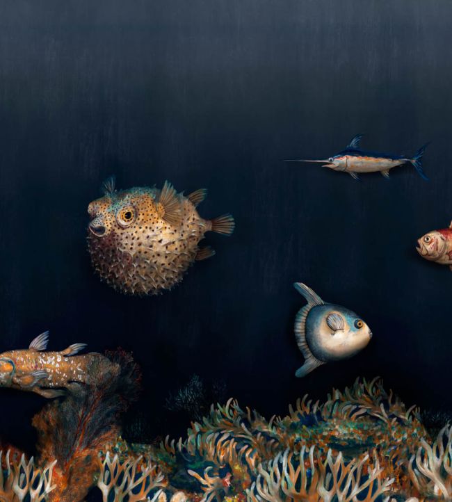 Deep Ocean Wallpaper mural in Mediterranean by Coordonne | Jane Clayton