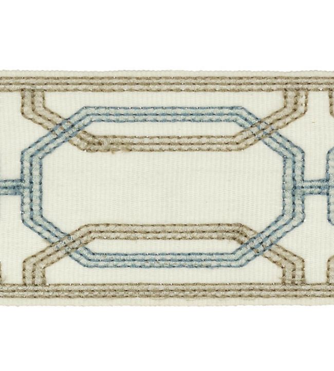 Delano Octagon Braid Trimming in Aqua by Colefax and Fowler | Jane Clayton