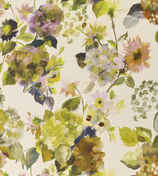 Palace Flower Grande Fabric by Designers Guild in Moss | Jane Clayton