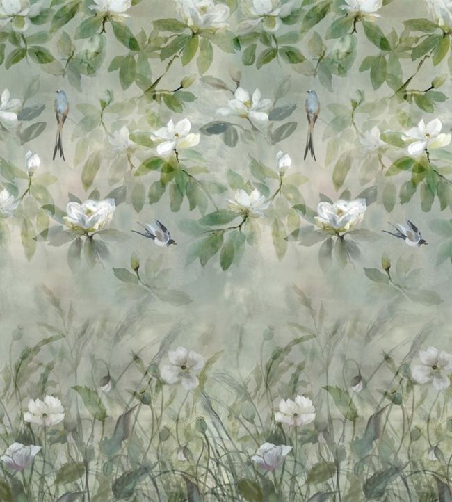 Kiyosumi Wallpaper Mural by Designers Guild in Celadon | Jane Clayton