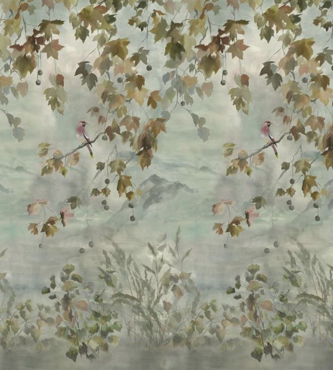 Miyako Scene 2 Wallpaper Mural by Designers Guild in Dove | Jane Clayton