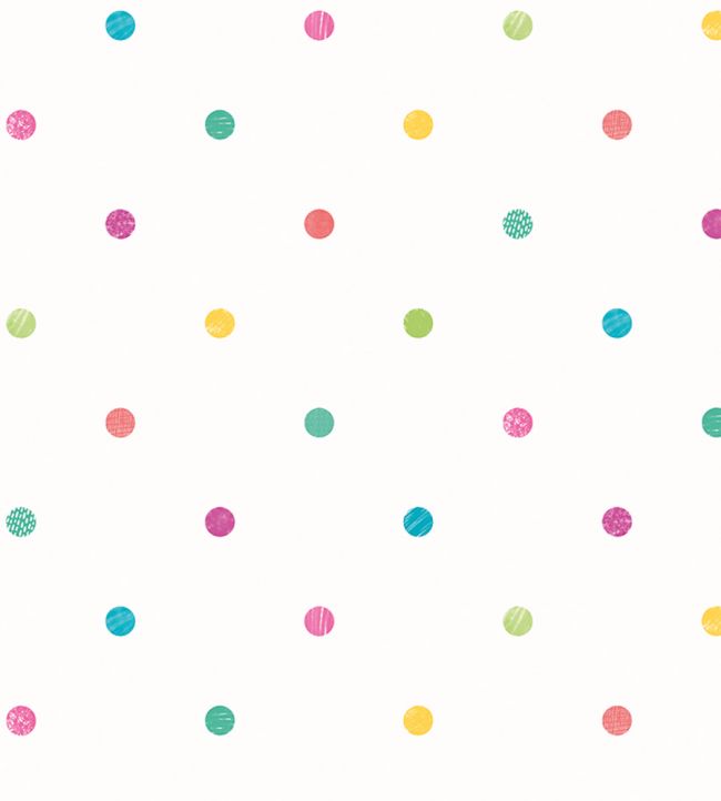Doodle Spot Wallpaper in Emerald & cerise by Ohpopsi | Jane Clayton