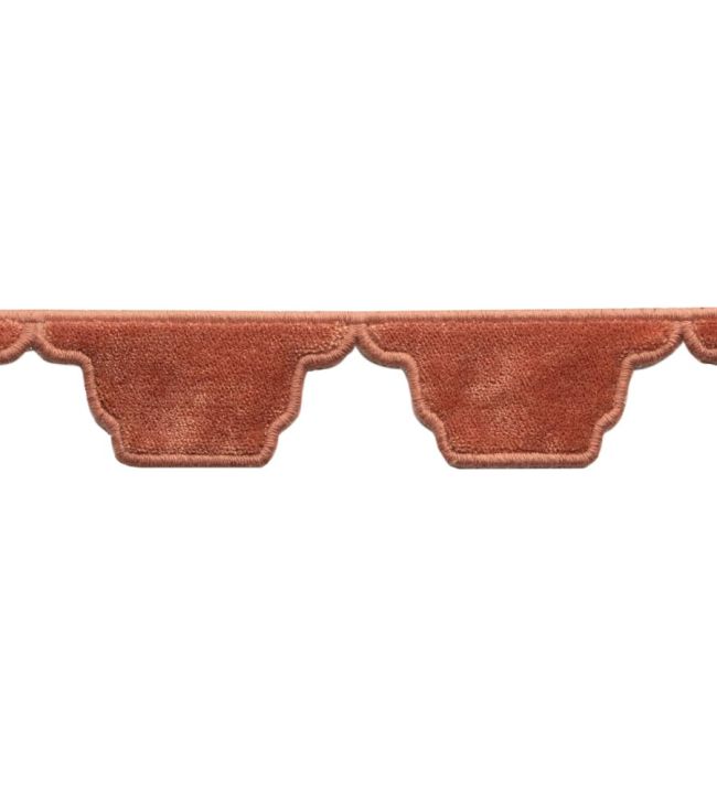 Dorset Velvet Scallop Trimmings in Coral by Samuel & Sons | Jane Clayton